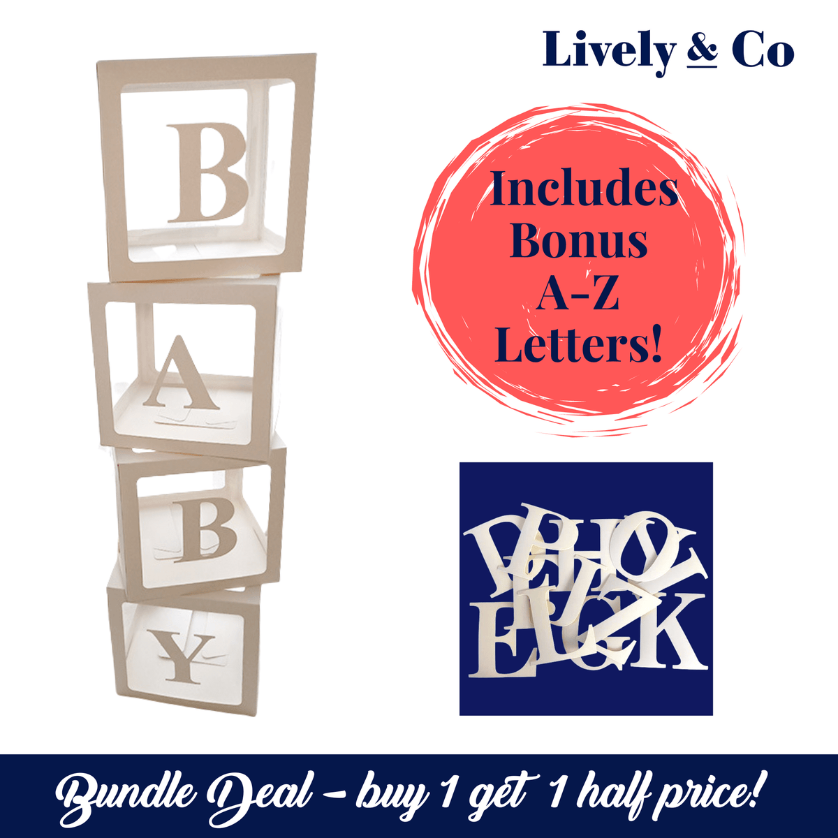 Baby Boxes Baby Shower Balloon Box White | Lively & Co